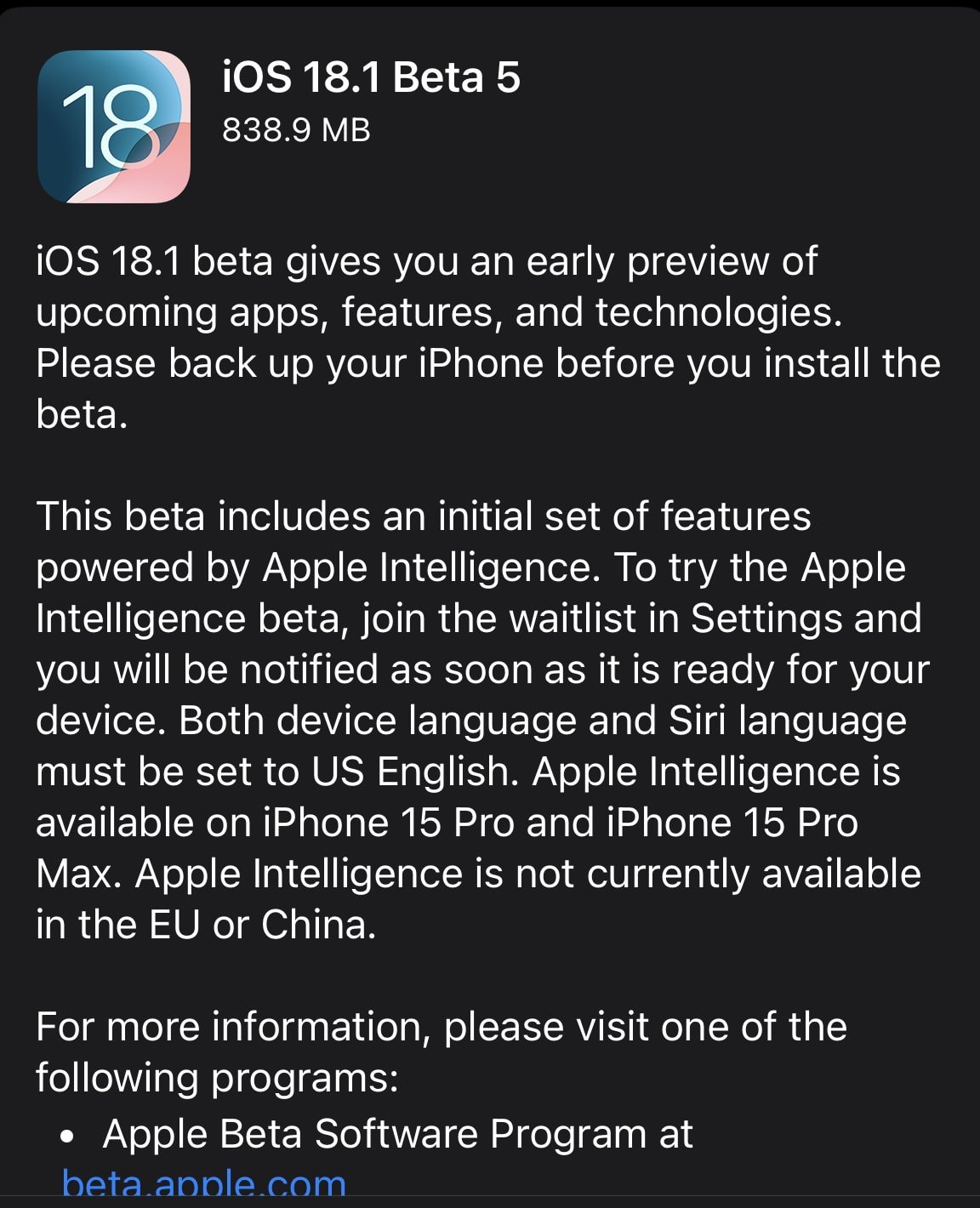 ¡iOS 18.1 Beta 5 está aquí con novedades que te encantarán! | Redes Binarias Tech